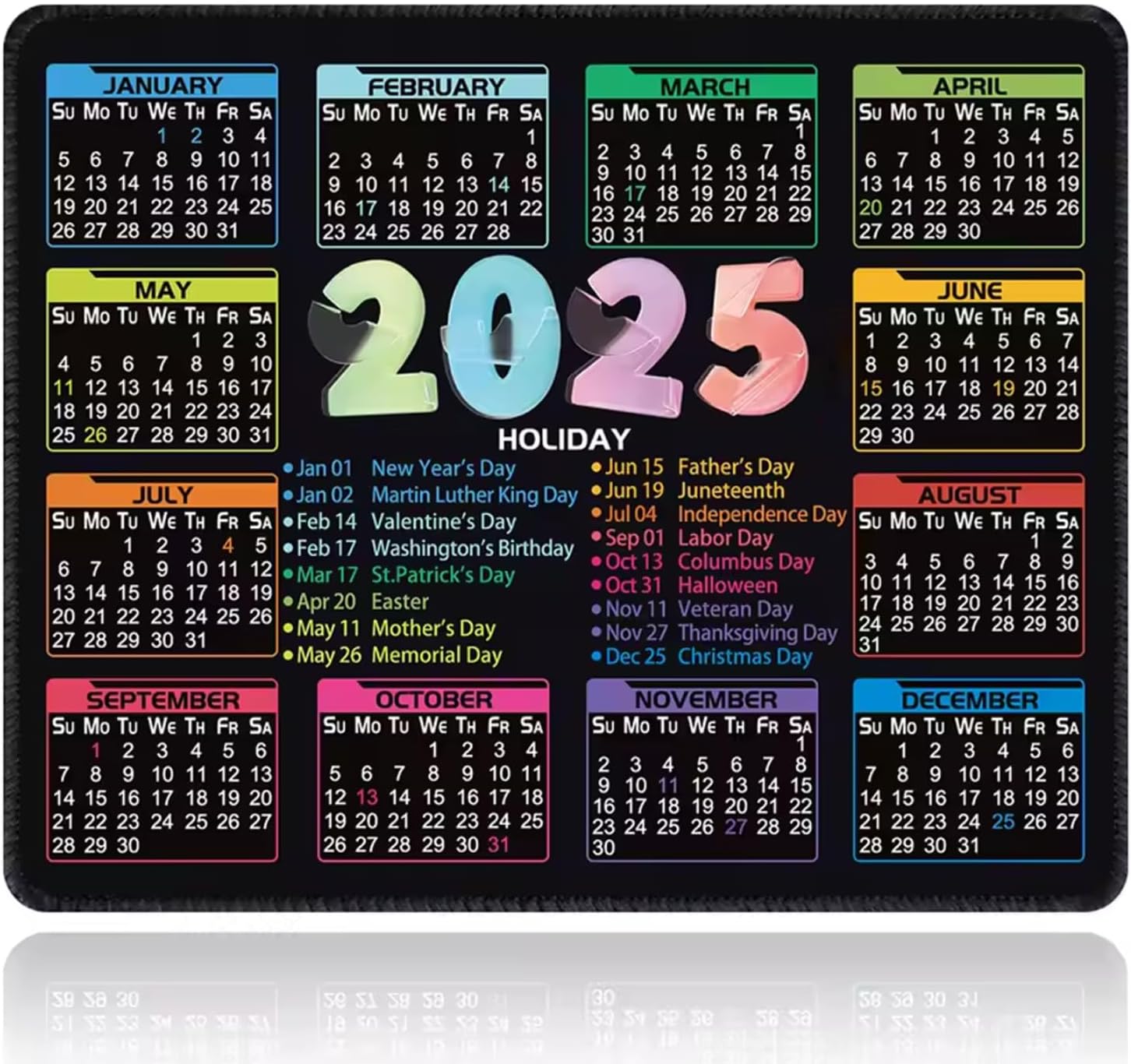 Amazon.com: 2025 Calendar Mouse Pad with Stitched Edge – Non-Slip ...