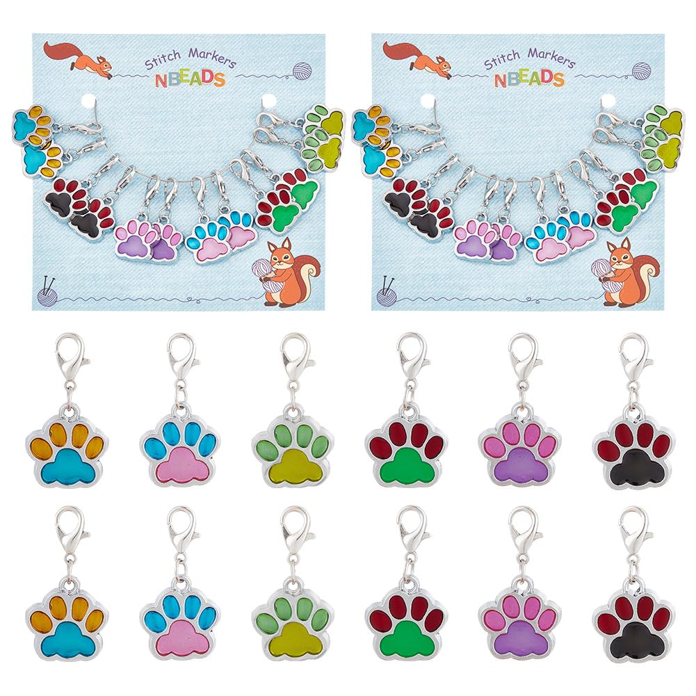 Amazon.com: NBEADS 24 Pcs Dog Paw Print Stitch Markers, Enamel Crochet ...
