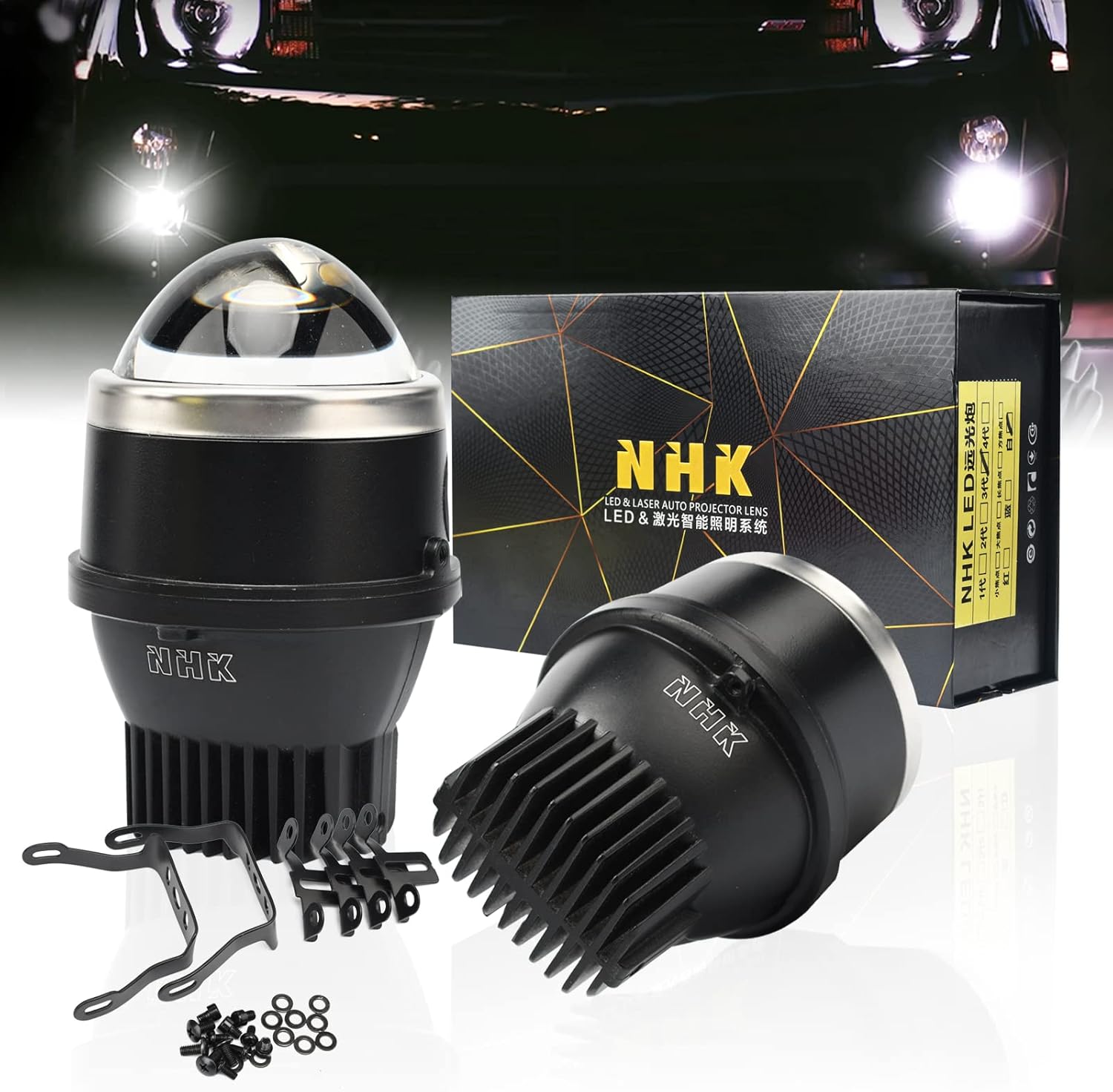 Amazon.com: HDYEGIOU 3.0Inch NHK LED Fog Light Projector Lens with High ...