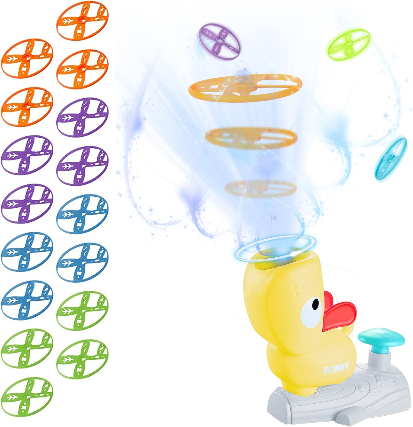 Amazon.com: COMGAS Flying Disc Launcher Toy for Kids - Flying Saucer ...