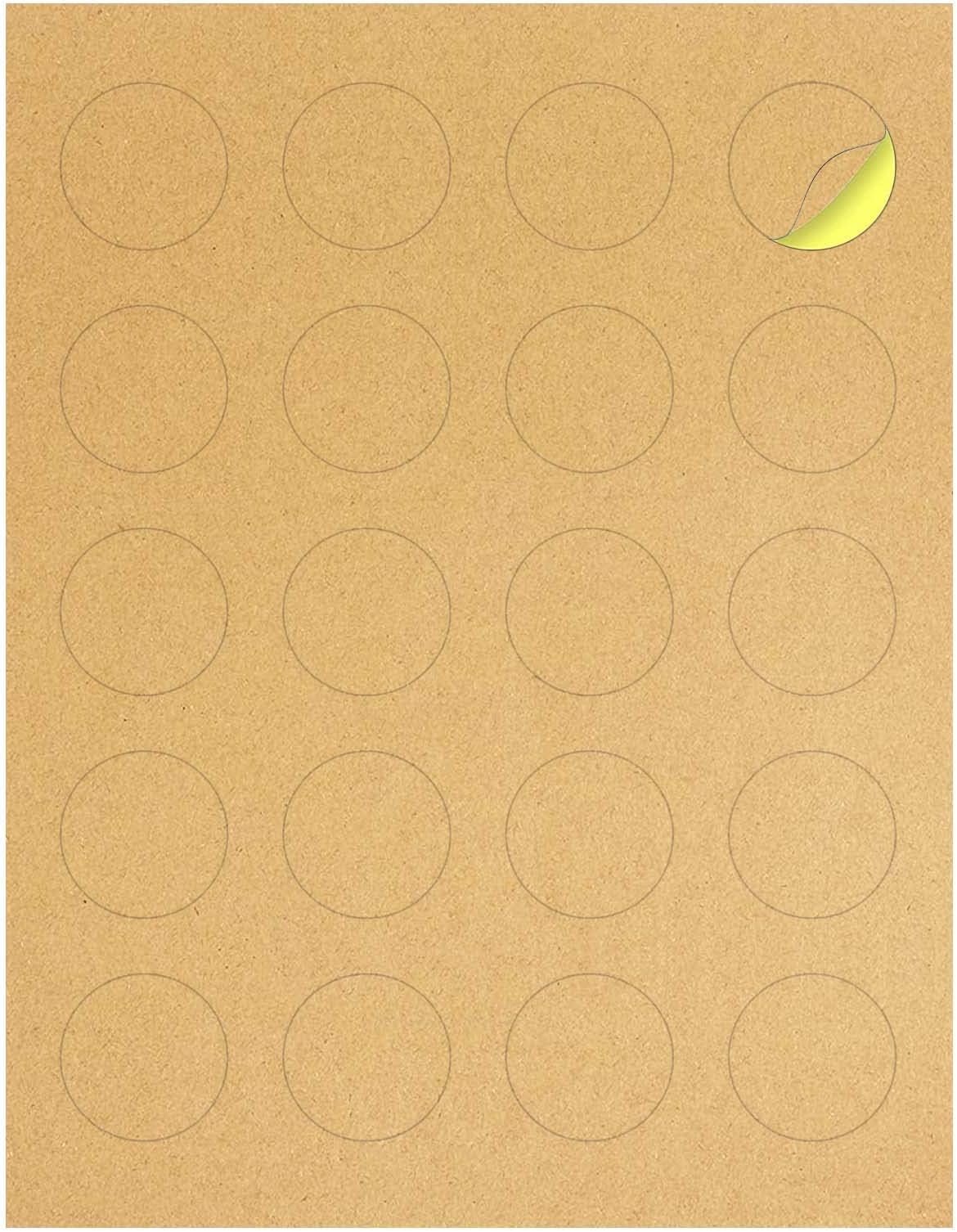 Amazon.com : Kraft Labels Stickers, Laser/Inkjet Printable, Round Write ...