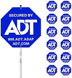 Amazon.com: ADT Sign with Stake,ADT Security Signs 1 Aluminum with 12 ...