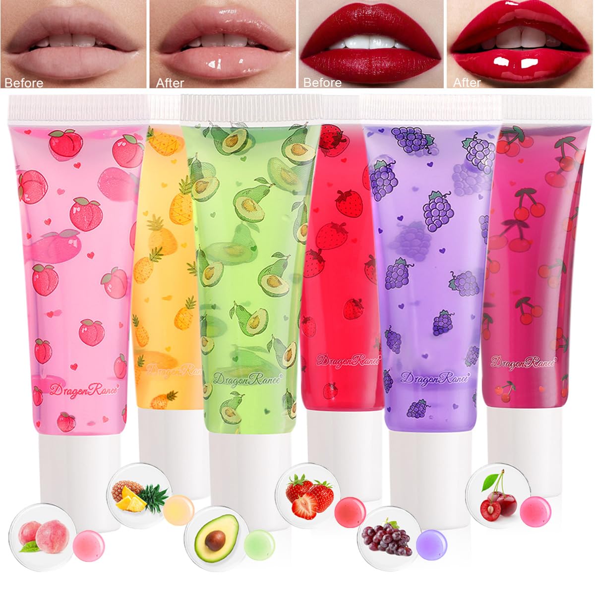 Amazon.com : Sitovely 6 Pcs Moisturizing Lip Glow Oil Set, No-Sticky ...