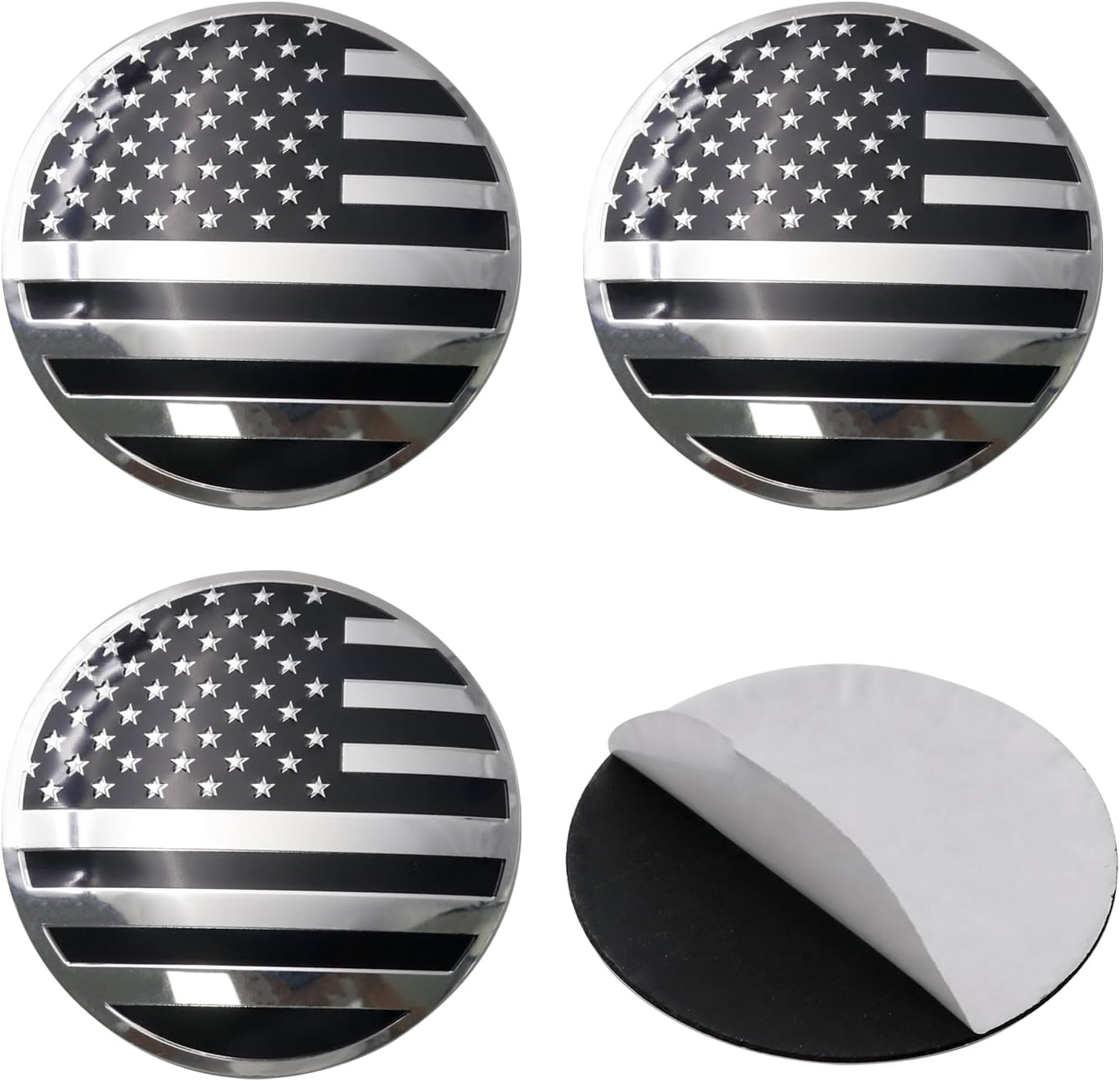 Amazon.com: 4PCS Wheel Center Cap Stickers with 3D American Flag Emblem ...