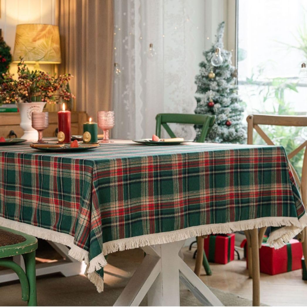 Square Checkered Tablecloth, Tartan Plaid Scottish Table Cloth, Gingham ...