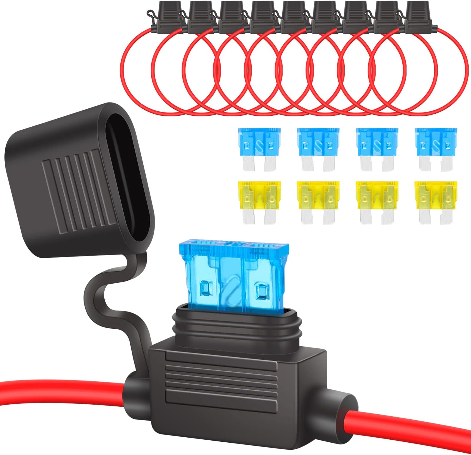 In-Line Standard Blade Fuse Holder 12V 20A Car Boat Automotive: Amazon ...