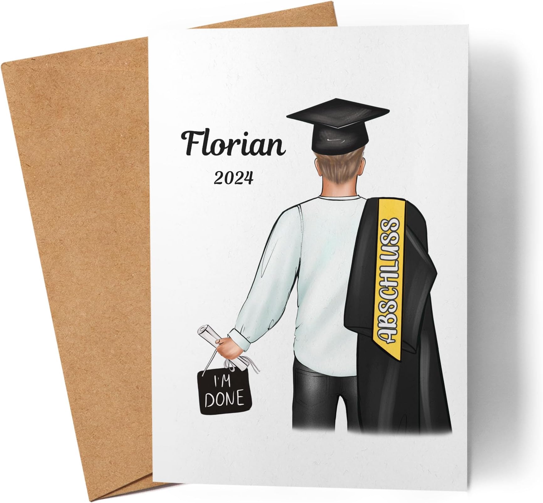 Kiddle-Design Bachelor Master Abitur 2024 Karte Abschluss Geschenk ...