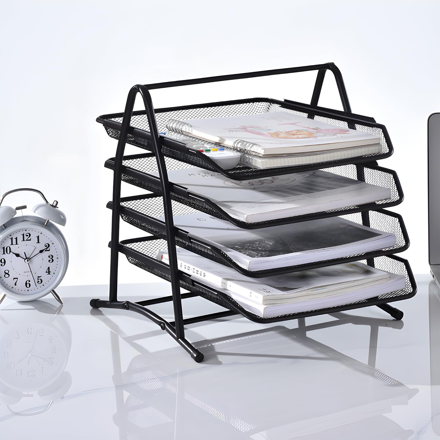 AI-PIKA Bandejas Apilables de 4 Niveles,Organizador de Archivos de ...