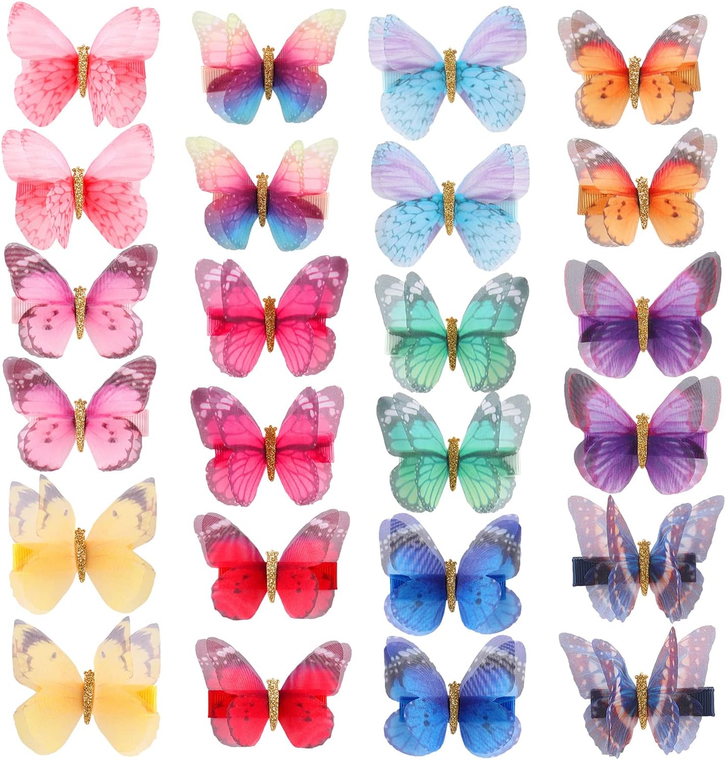 Amazon.com : Boao 18 Pieces Butterfly Hair Clips Glitter Barrettes ...