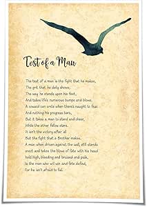 Amazon.com: Peastrog The Test of A Man Poem Wall Art Poetry Posters Art ...