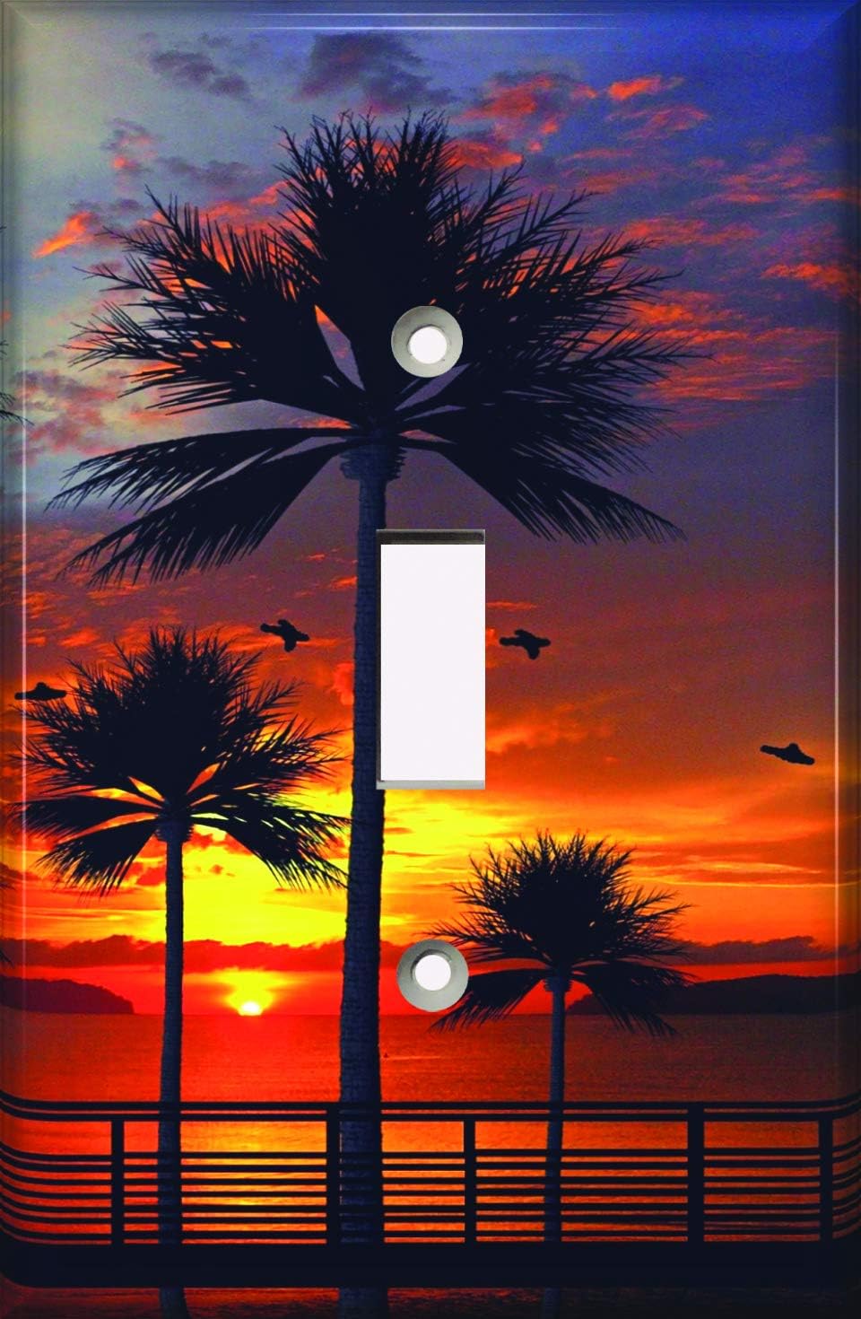 SnazzySwitch Palm Tree Sunset Beach Decorative Light Switch Cover Plate ...