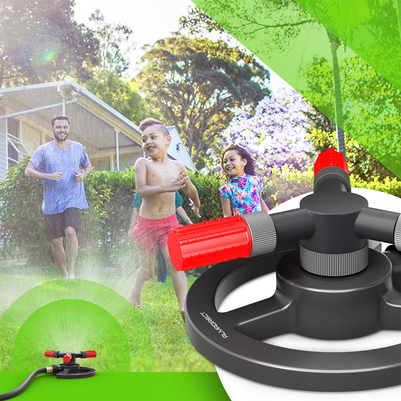 Snapklik.com : Lawn Sprinkler - Garden Water Sprinkler - 3 Arm ...