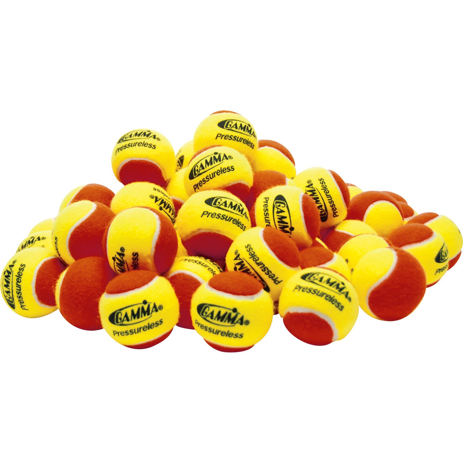 Gamma Sports Pressureless Practice Tennis Balls, 60 Pack, Two-Toned ...