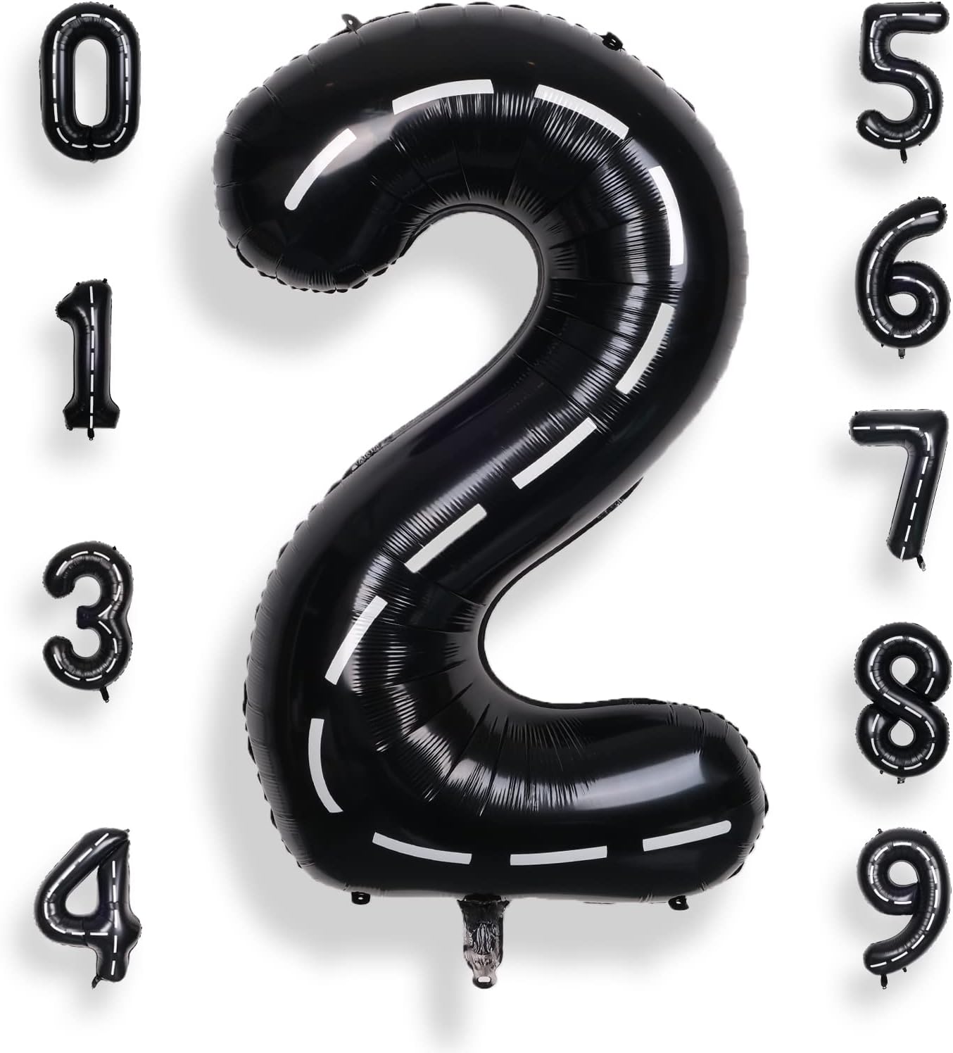 Amazon.com: Race Car 40Inch Black 2 Balloon Number Large Helium Race ...
