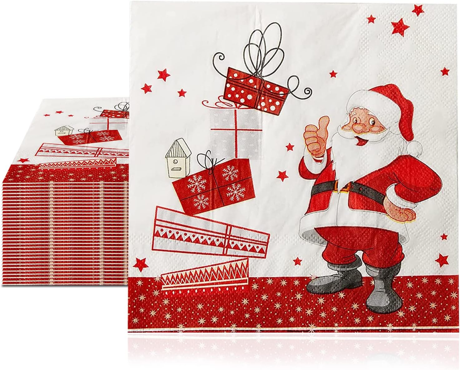 20Pcs Christmas Napkins Paper 33cm Christmas Serviettes - Traditional ...