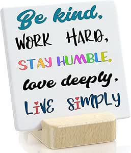 Amazon.com : Inspirational Desk Decor Gifts for Women, Be kind Work ...