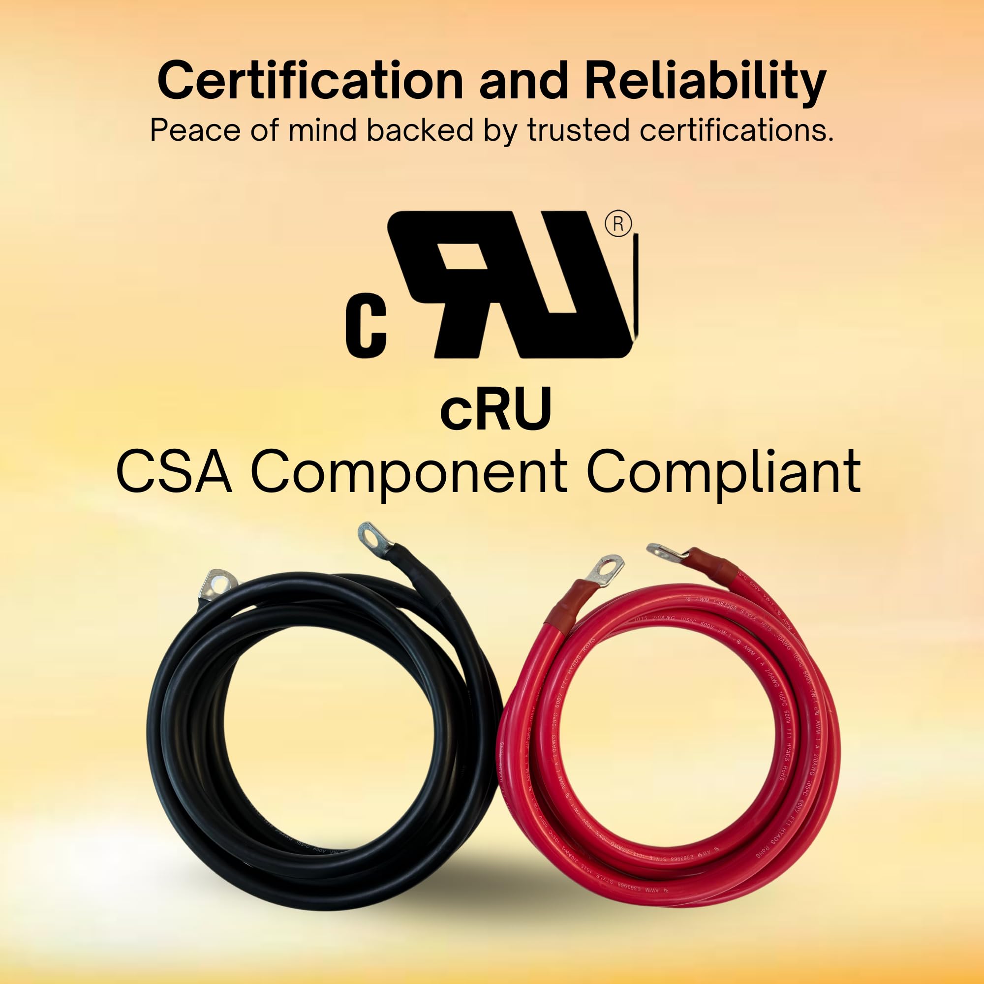 Solar System Spartan Power 4 AWG Battery Cable Four Gauge Wire Set Made ...