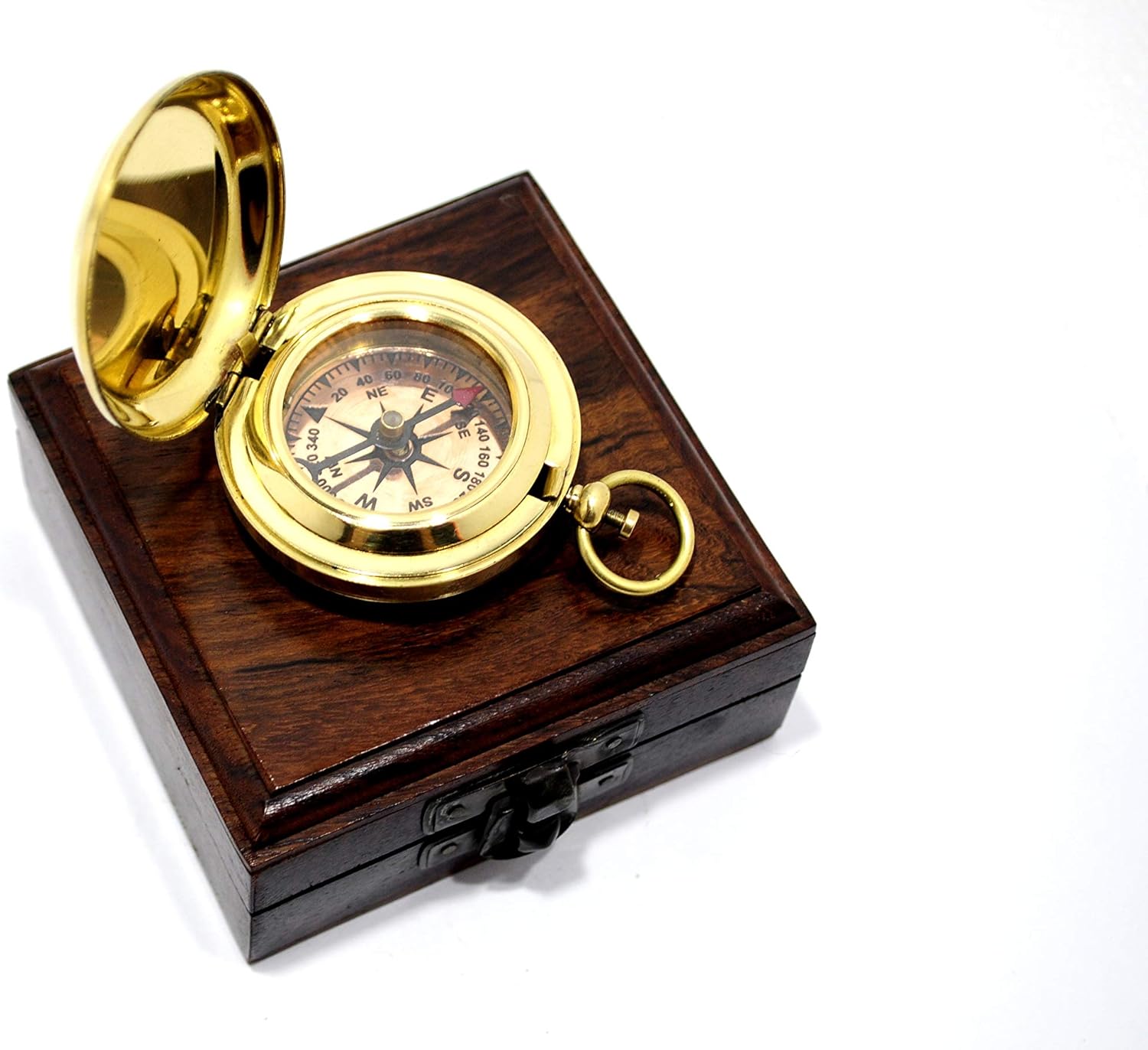 Amazon.com: Brass Marine Push Button Compass Vintage Ideal Gift with ...