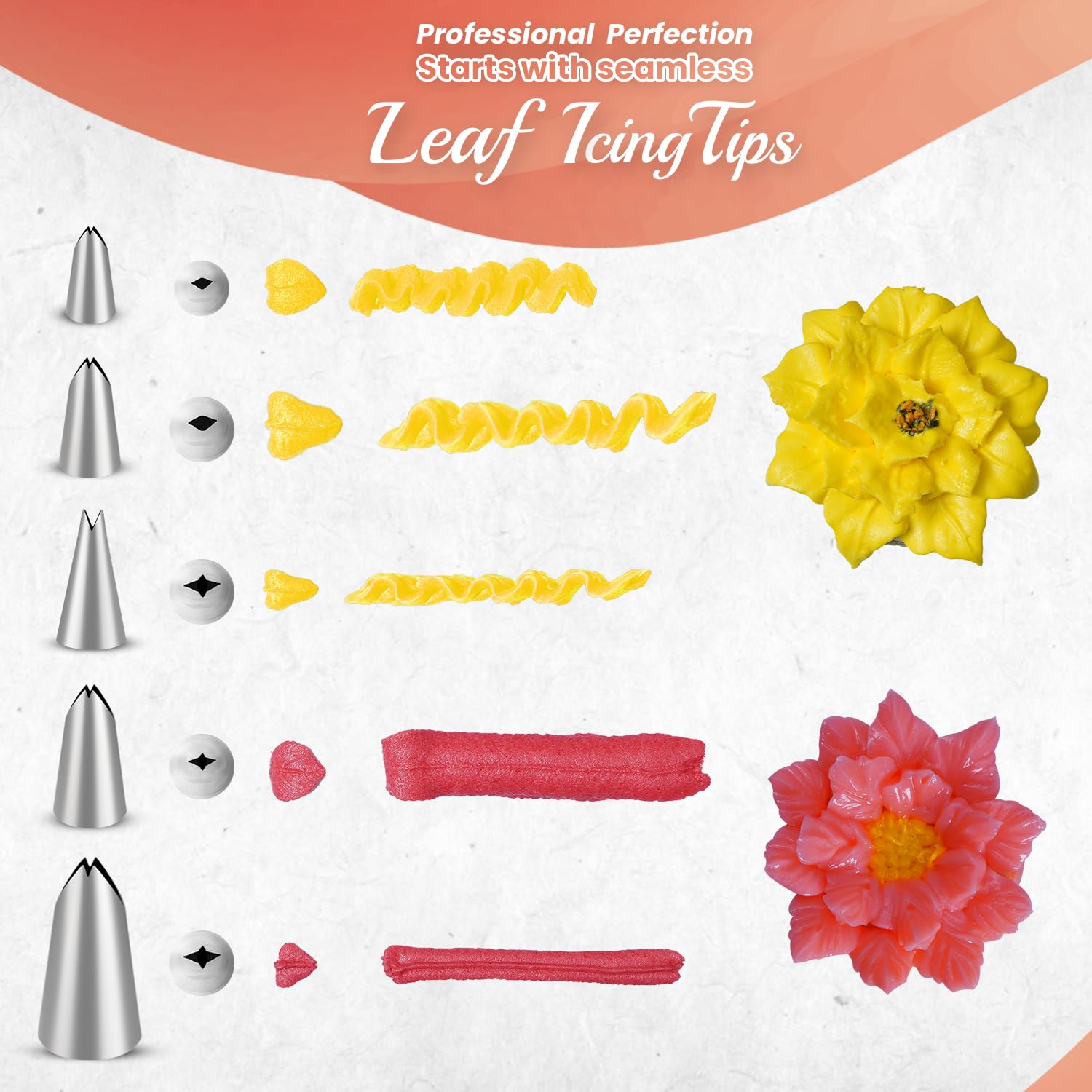 Snapklik.com : Piping Tips Set For Beginners, Seamless No Joint Leaf ...
