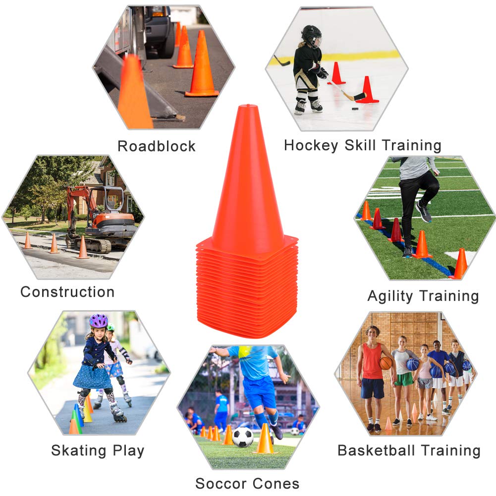 18 Inch Traffic Cones,6 Pack,Safety Hazard Caution Cone Road Street ...
