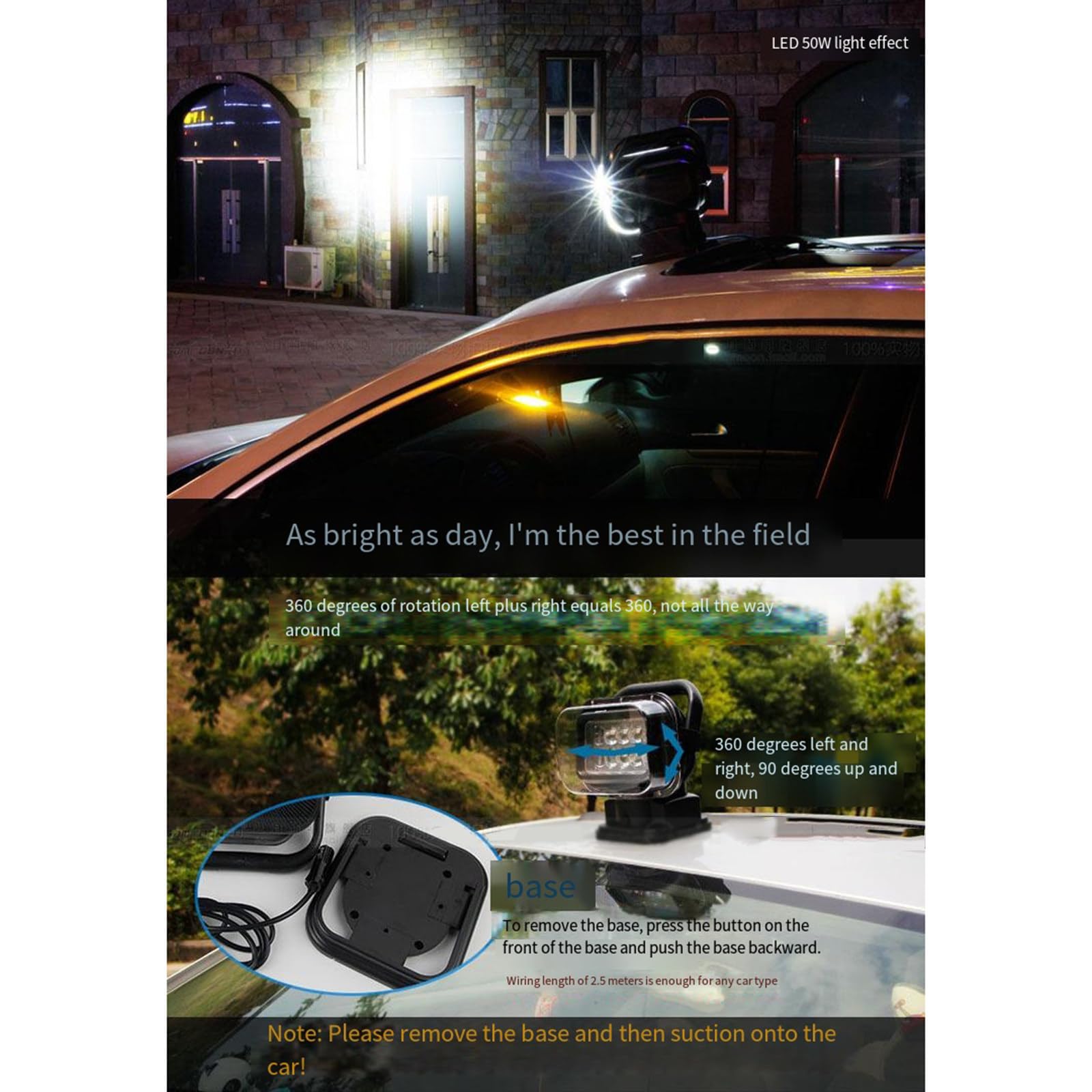 Remote Control Vehicle Spotlight YIYIBYUS Marine Spot Light Remote