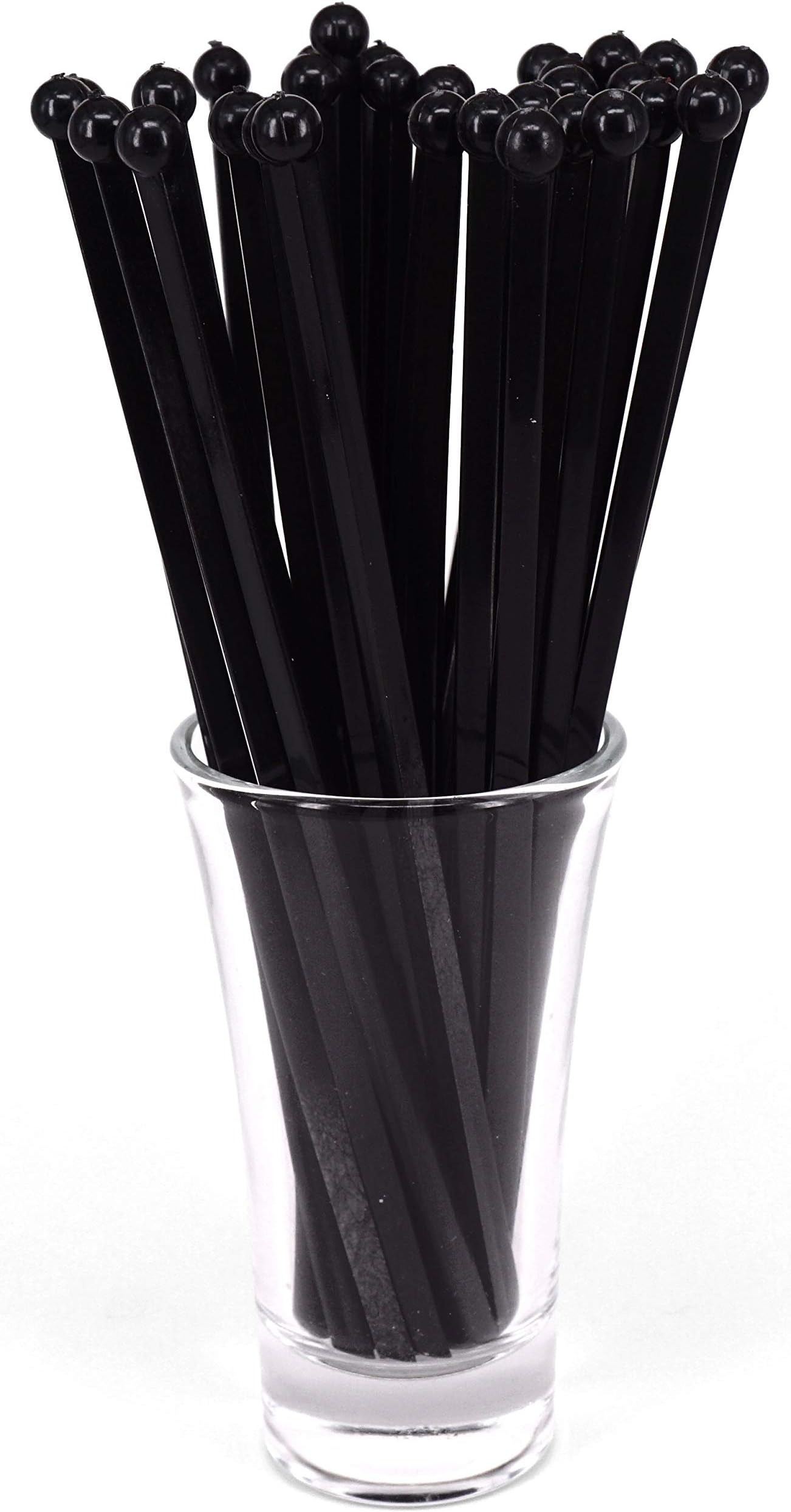 Amazon.com | Gmark 6 Inch Plastic Round Top Swizzle Sticks 100 ct Black ...