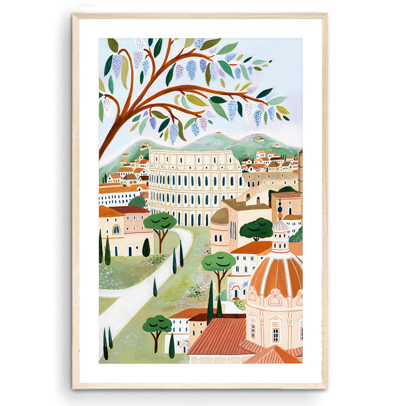 Amazon.com: Nationcog Rome Art Print, Italy Art Print, Roma Print ...