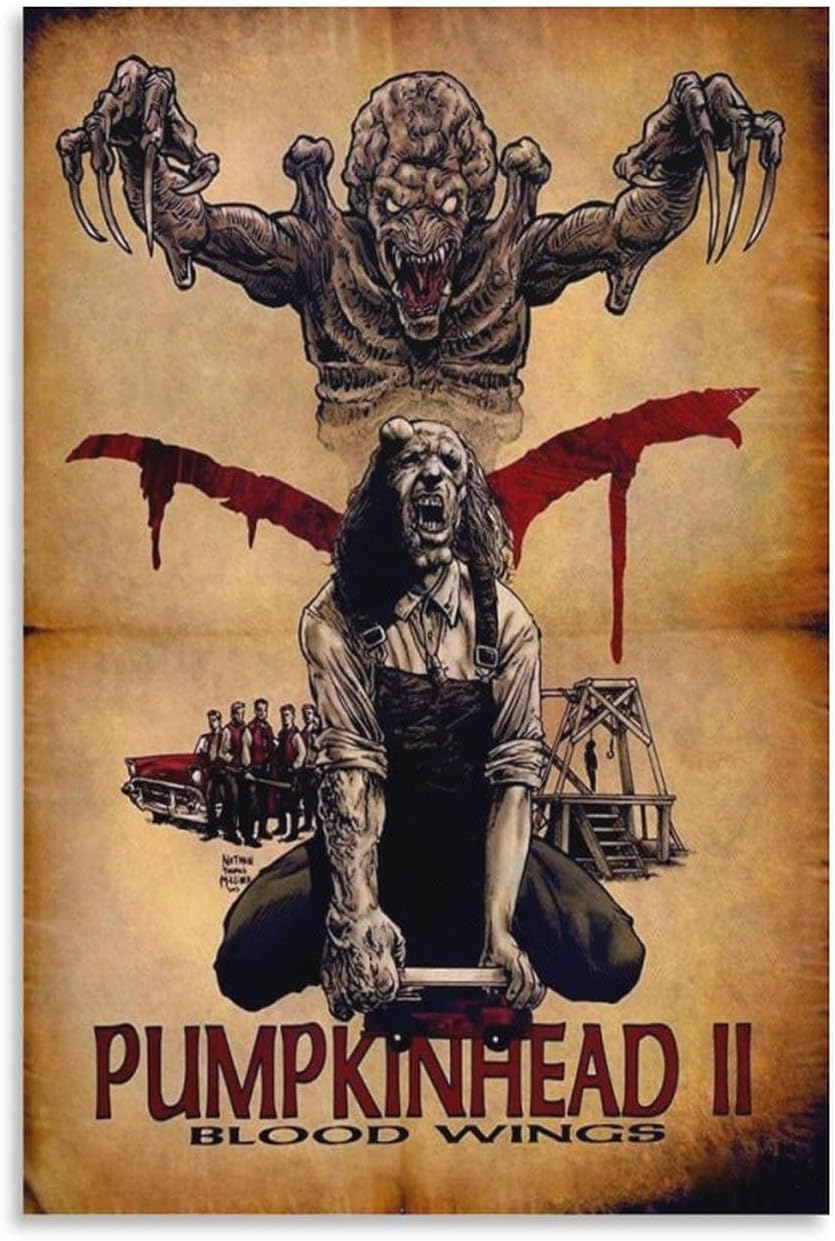 Amazon.com: Pumpkinhead II Blood Wings Horror Movie Poster Canvas Art ...