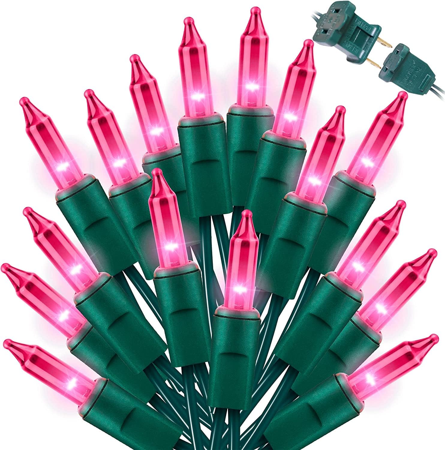 Amazon.com: LAMPHOME Christmas String Light,100 Count Incandescent Mini ...