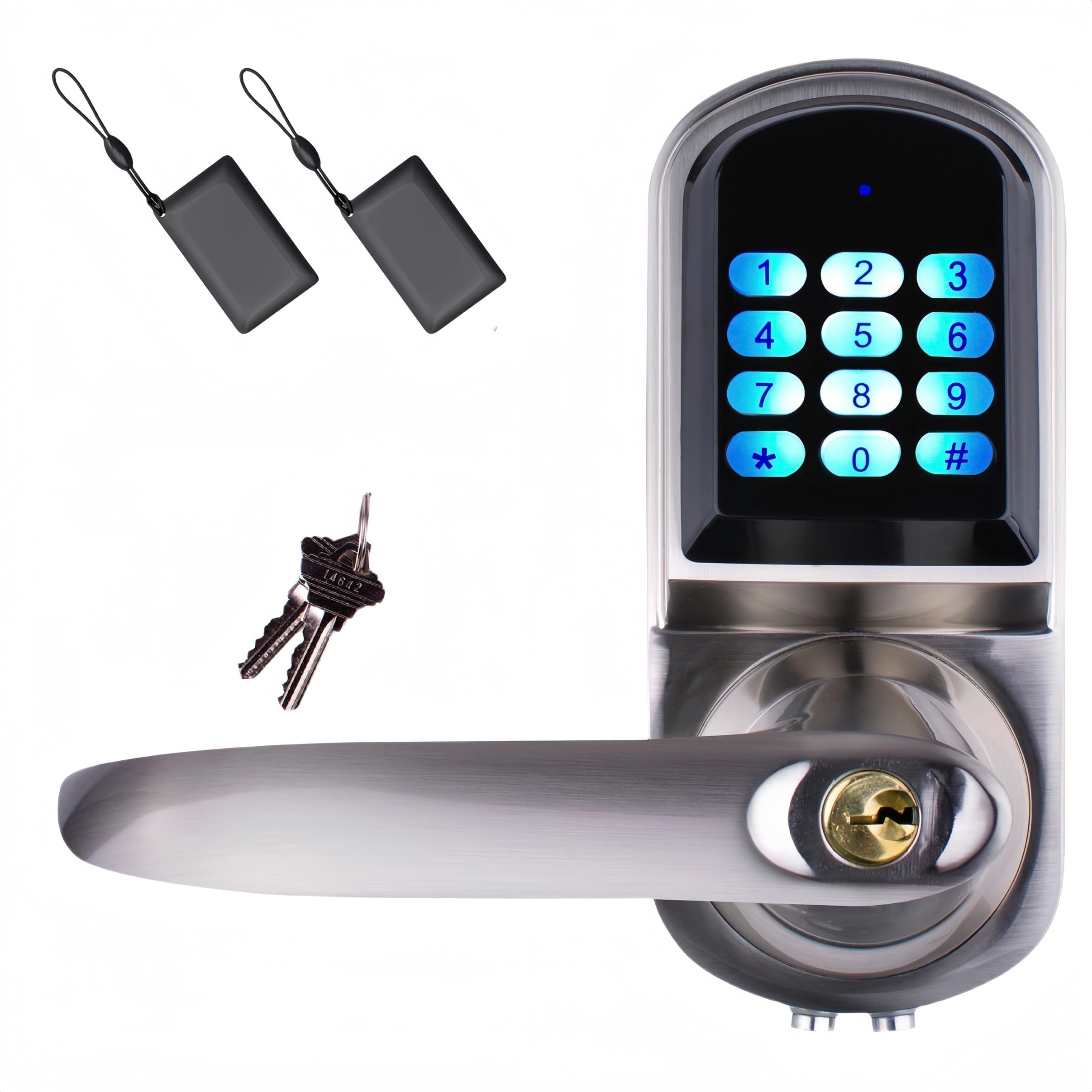 EZlock ELC01-V2.0 Electronic Backlit Keypad Keyless Entry Door Lever ...