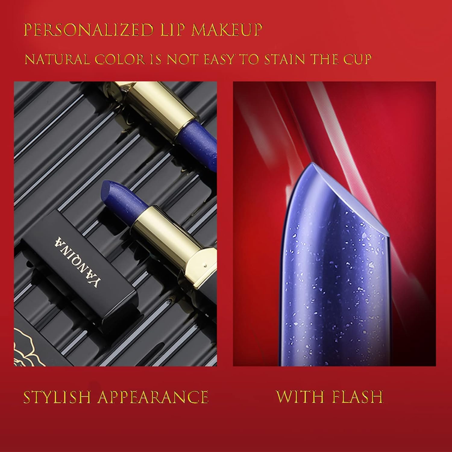 Gireatick Juego de 2 lápices labiales mágicos que cambian de color, azul cambiado en brillo ...