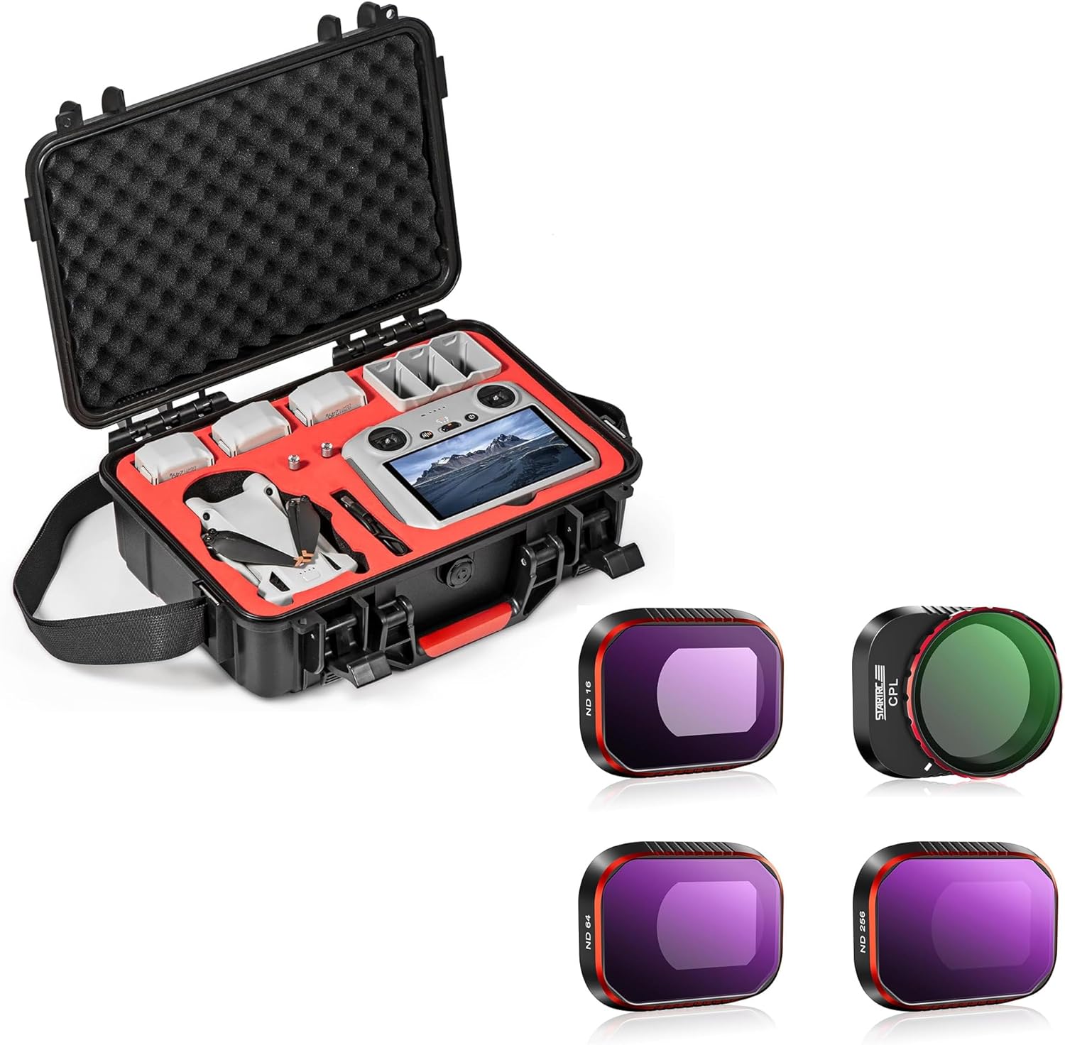 Amazon.com: Mini 4 Pro Case Waterproof Hard Carrying Case &ND Filter ...