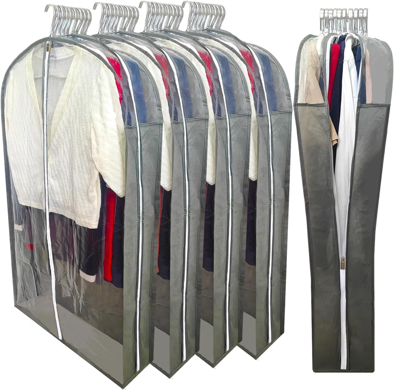 Amazon.com: ZYKOYA 3 Pcs Garment Bags, 40" & 50" PEVA Moth-Proof ...