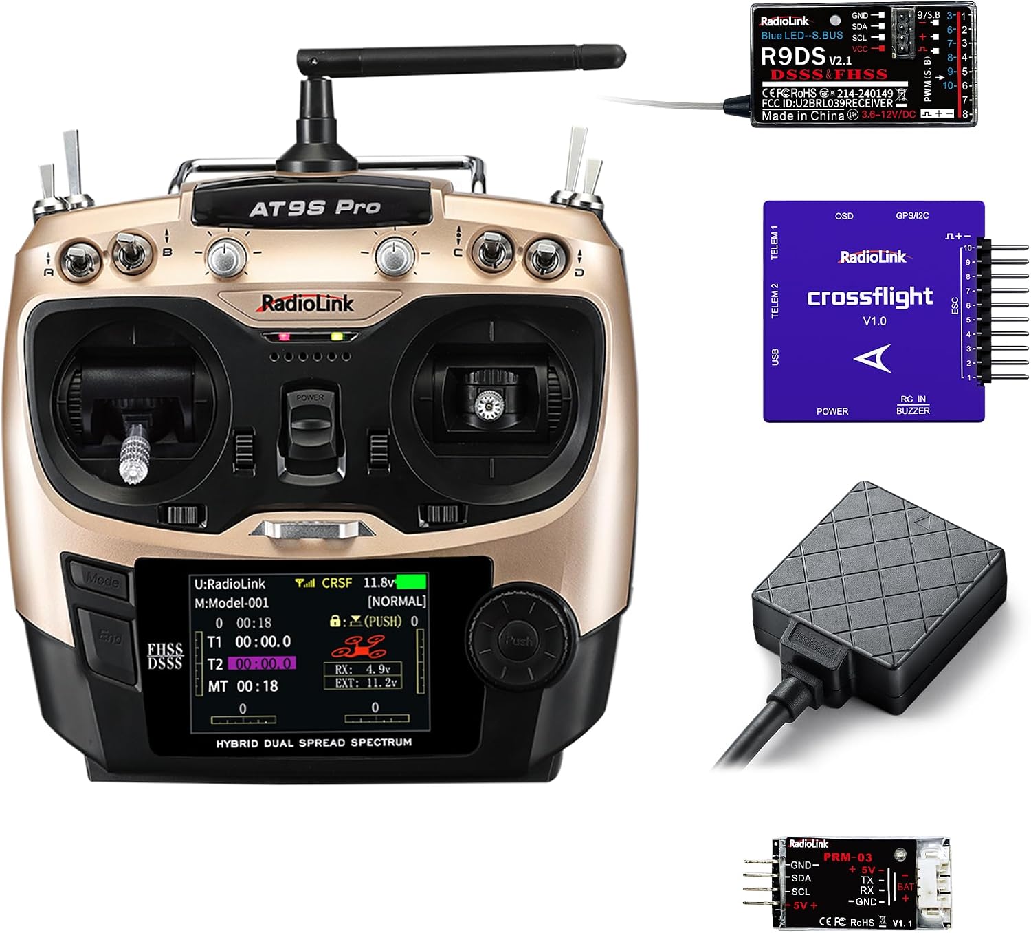 Radiolink AT9S Pro Gold, 1012 Channels Radio Comoros | Ubuy