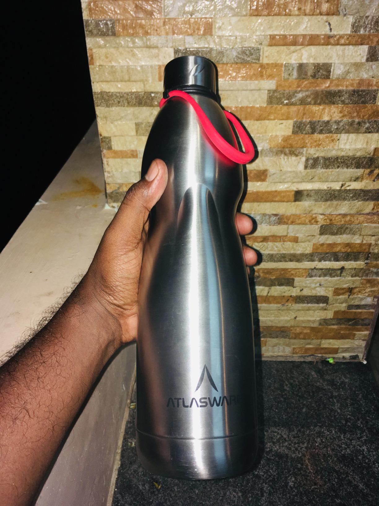 Atlasware StainlessSteel Vacuum Hot and Cold Bulging Bottle (1000 ml ...