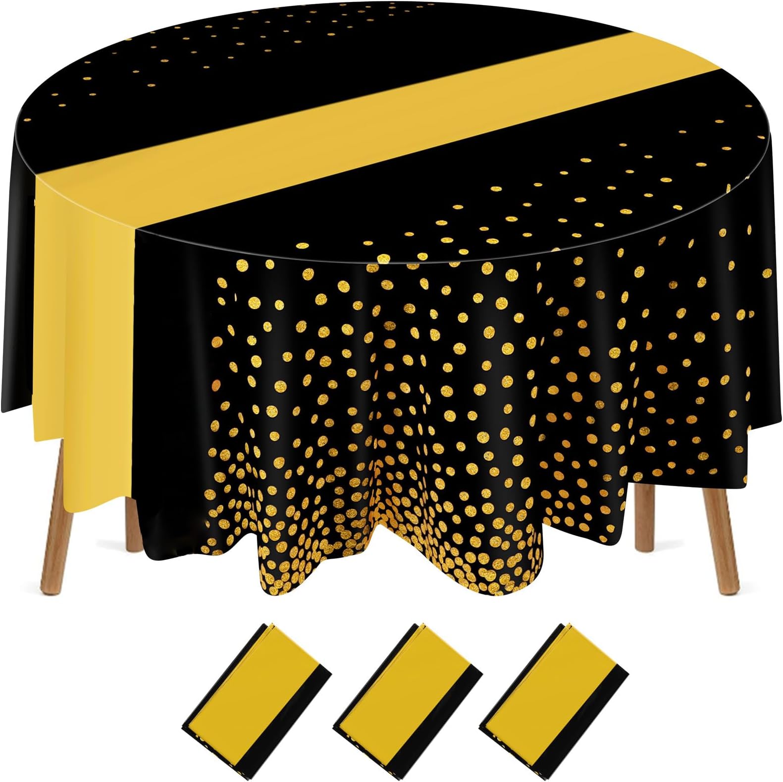 Amazon.com: Remagr 6 Pcs Black and Gold Graduation Round Plastic ...