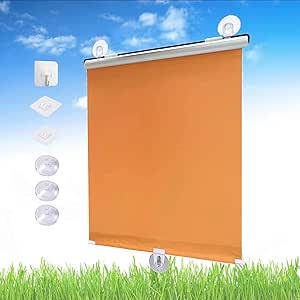 Amazon.com: Roller Window Blind with Suction Cups,Retractable Blackout ...