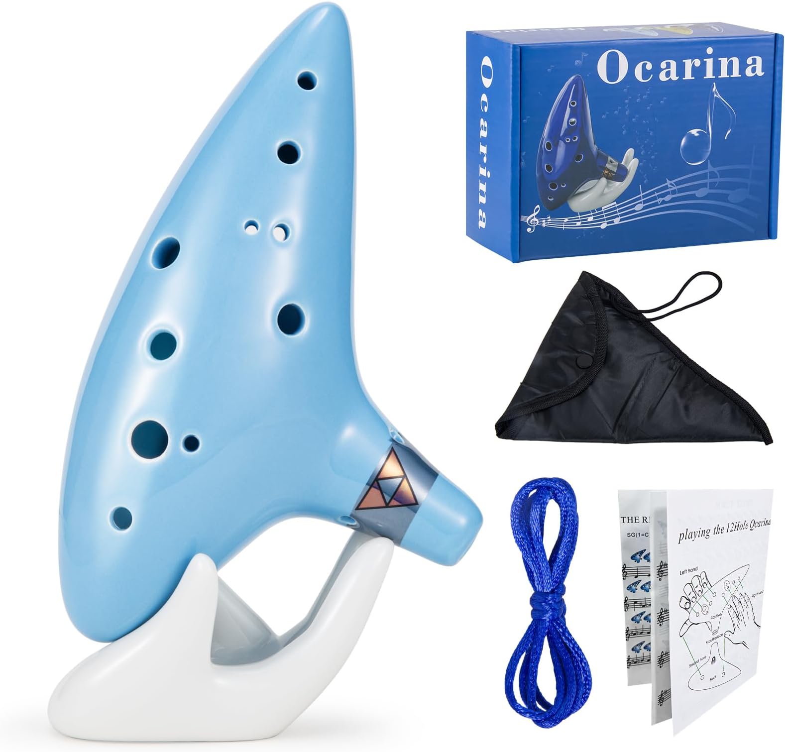 Amazon.com: Mr.Power 12 Holes Ocarina Alto C Flute Occarina Taps Blue ...