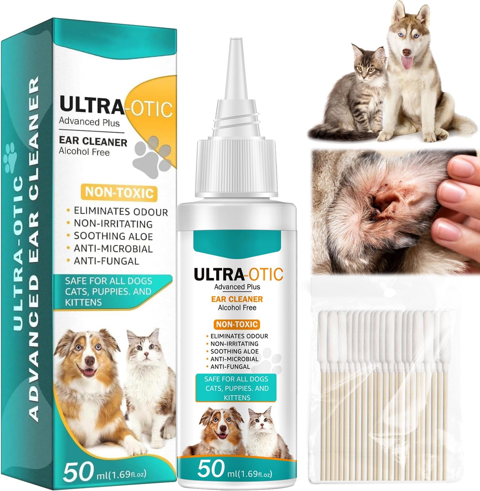 Epiotic 100ml Ear Cleaner Cleanser for Pet Dogs Cats, 100 ml dropper ...