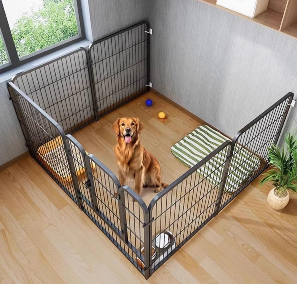 Amazon.co.jp: Pet Circle, Dog, Pet Fence, Circle Cage with Door, Indoor ...