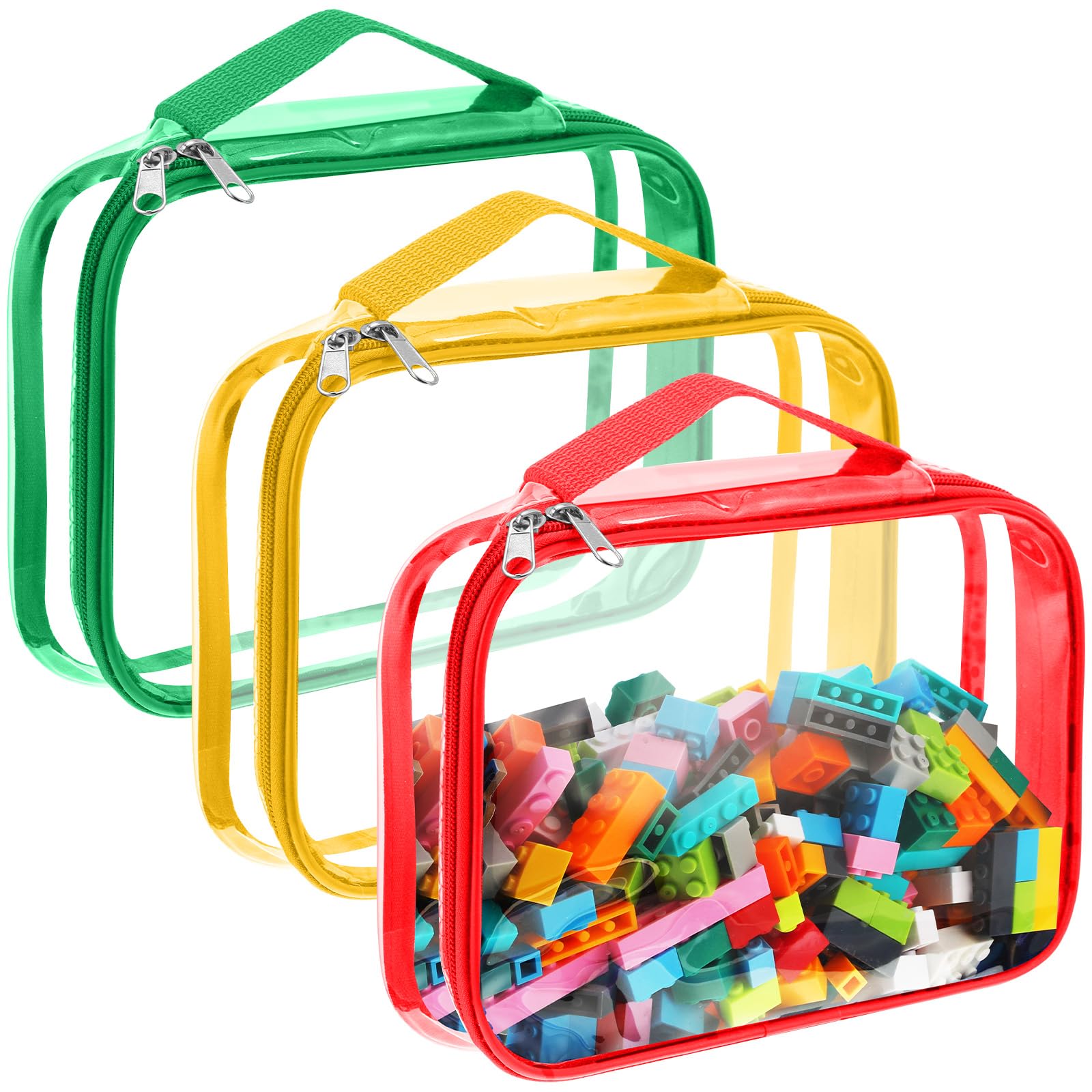 Amazon.com: Sanwuta 3 Packs Toy Storage Bags with Zipper, Clear PVC ...