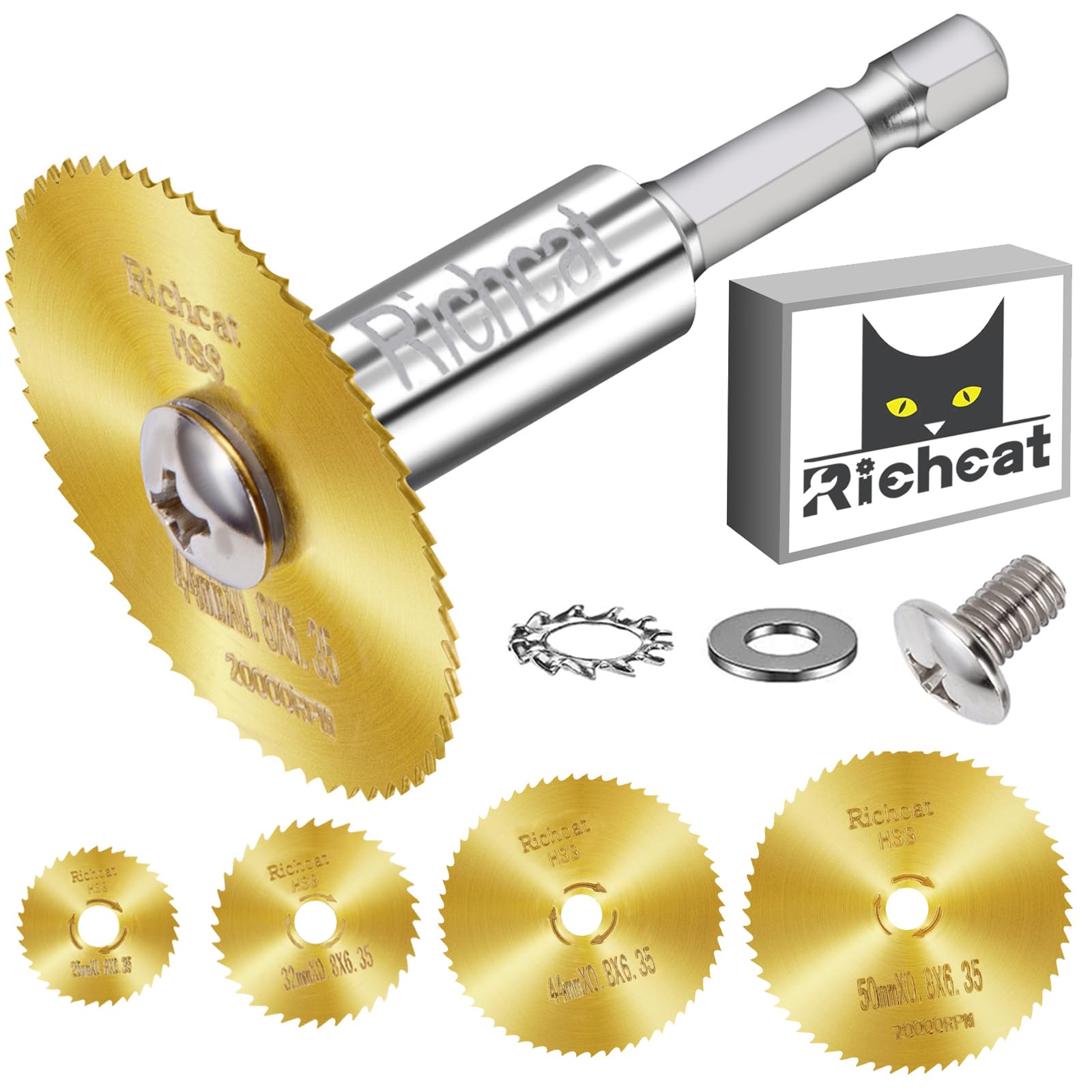 Richcat PVC Pipe Inside Cutter(4 Titanium Coating Saw Blades) with 1/4 ...