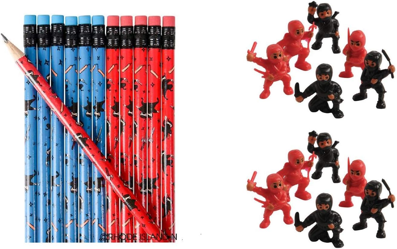 Amazon.com: 2 DZ (24) NINJA PENCILS & 2 DZ (24) MINI Plastic NINJA ...