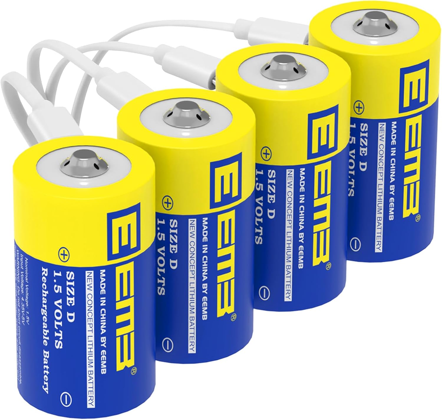 EEMB D Batteries 1.5V Rechargeable D Batteries 5550mWh Rechargeable ...