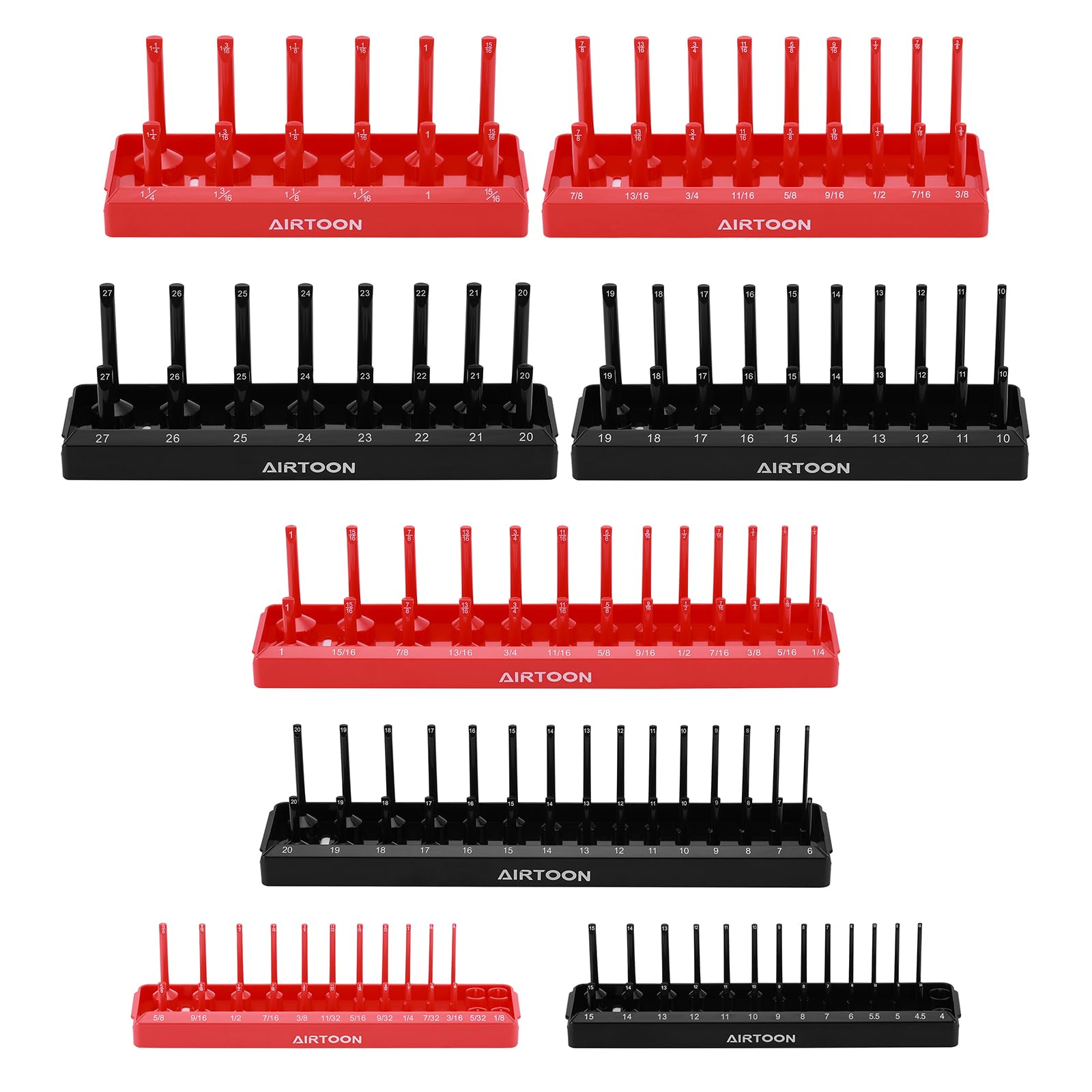 Amazon.com: AIRTOON 8-Piece Socket Organizer Trays, SAE and Metric ...