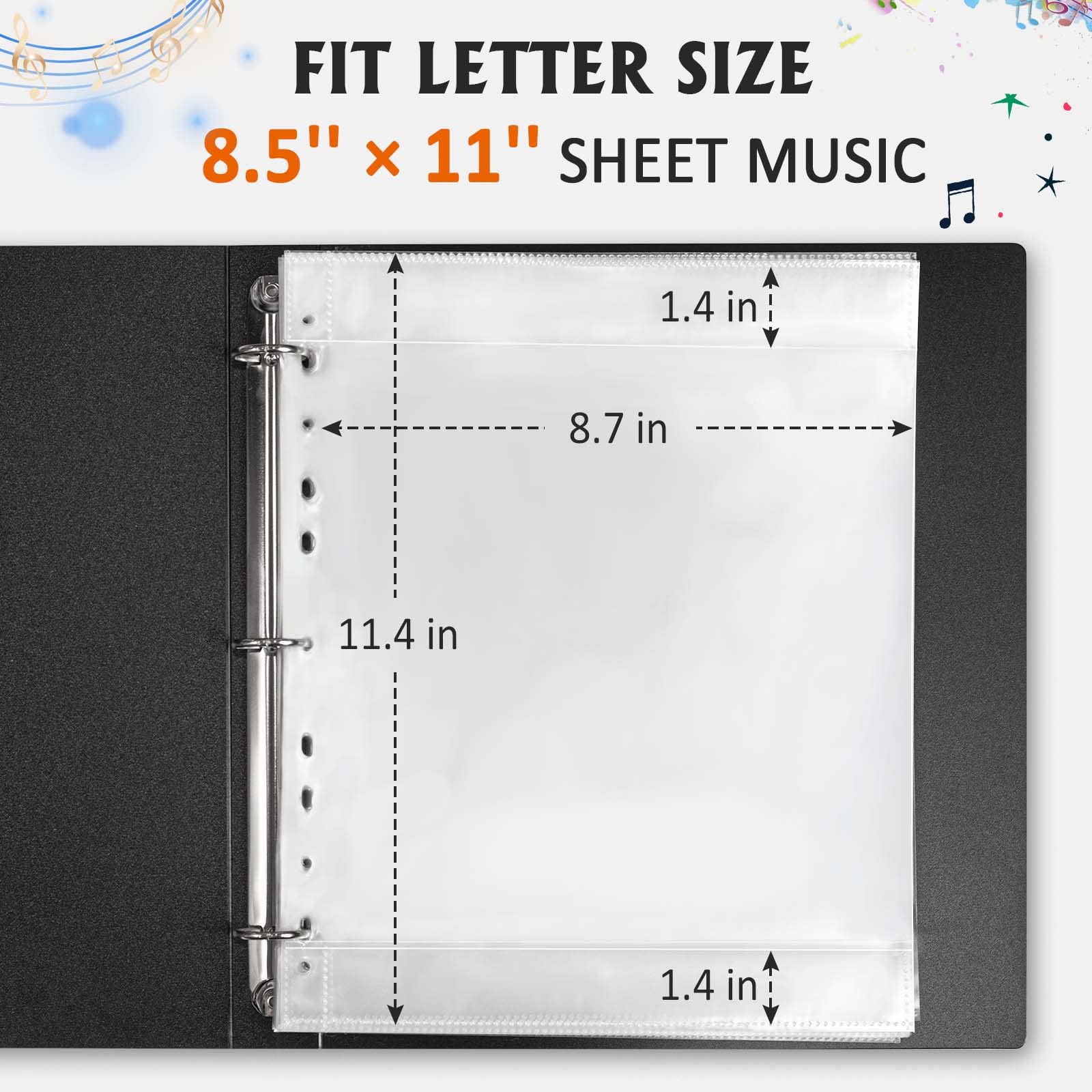 Snapklik.com : Sheet Music Folder, Letter Size Music Binder, 80 Pages ...