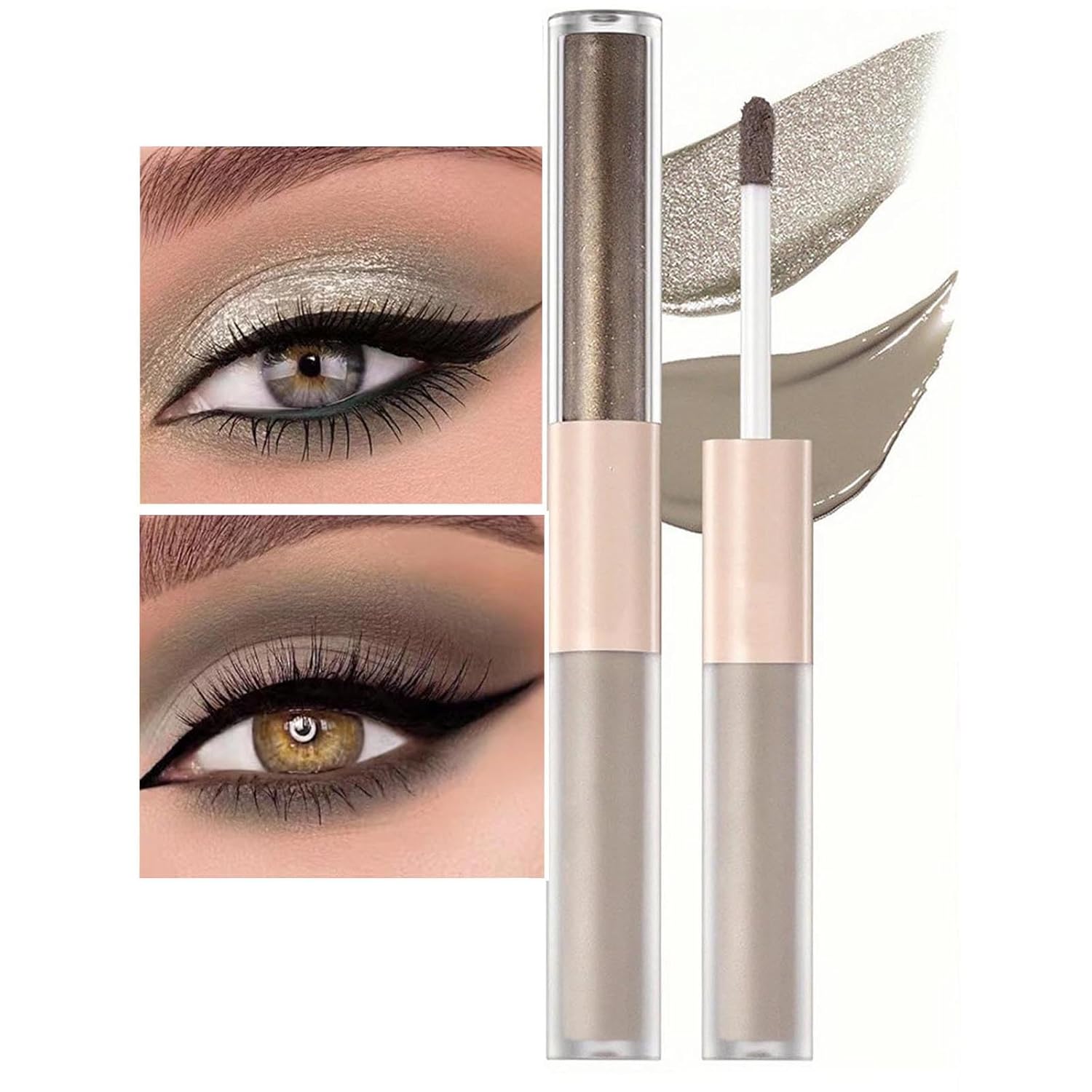 Amazon.com : MiaSarah Silver Liquid Eyeshadow Matte Double Ended ...