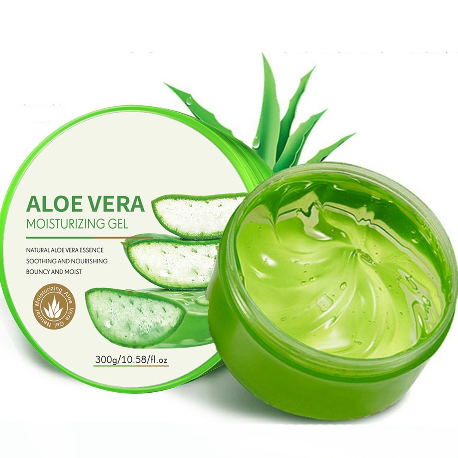 Natural Aloe Vera Gel 300ml Organic Hydrating Body Cream, Soothing ...