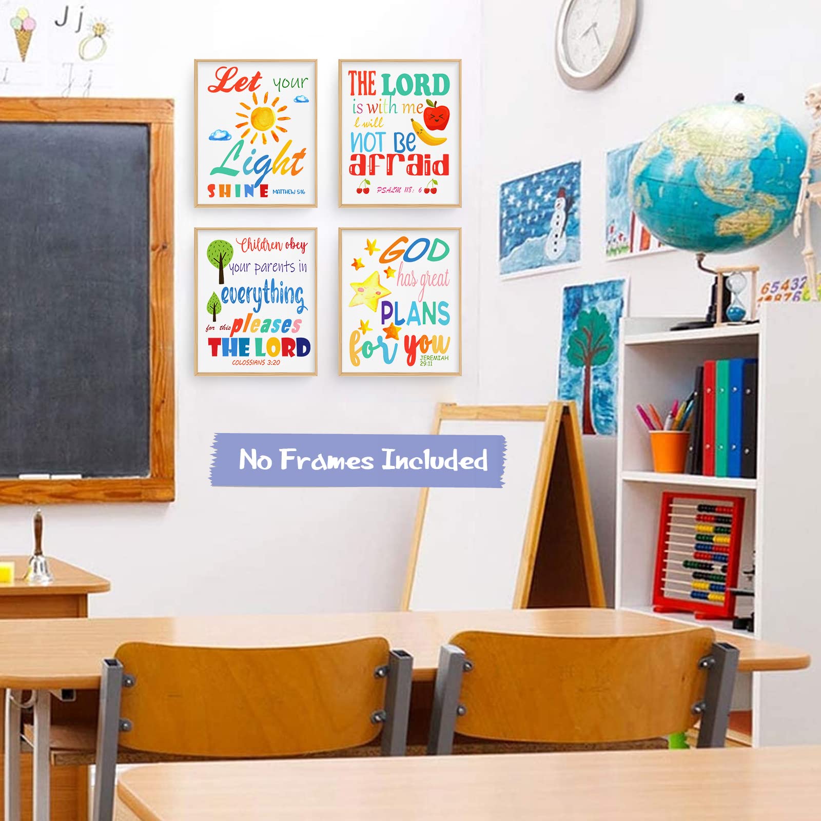 Positive Affirmations Kids Boho Rainbow Classroom Wall Art - 12x16 Inch ...