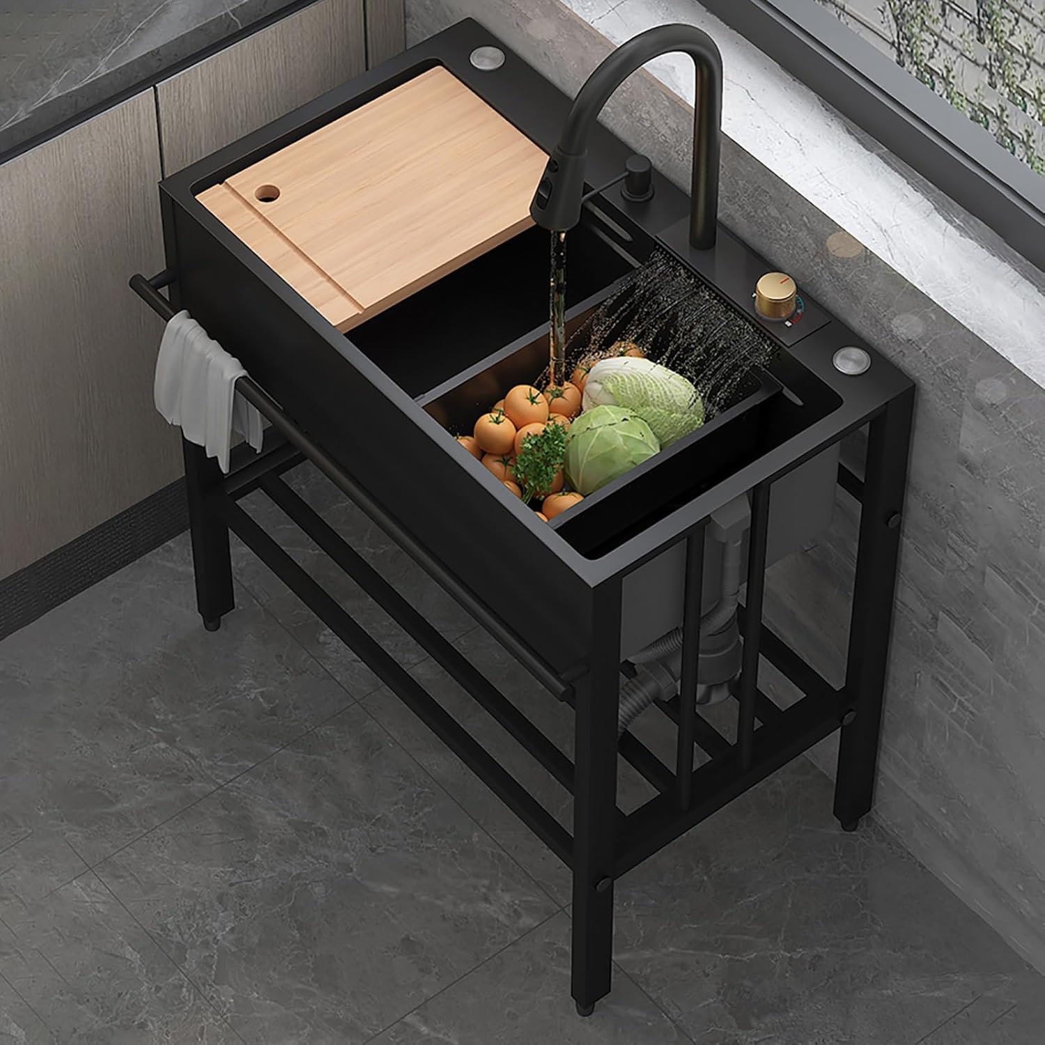 Amazon.com: Outdoor Garden Sink Single Trough, Stainless Steel Utility ...